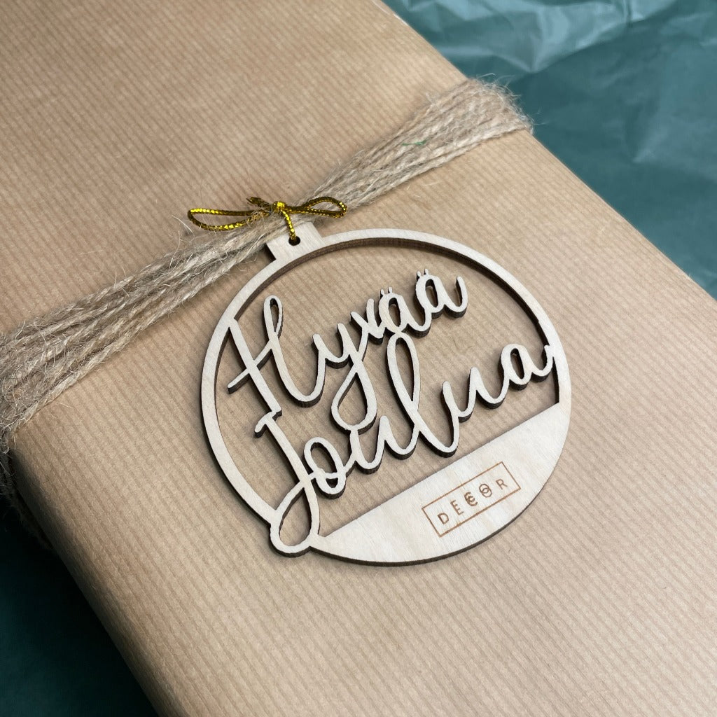 Puiset Joulukuusenkoristeet omalla logolla - yrityslahja | Eco Decor ...